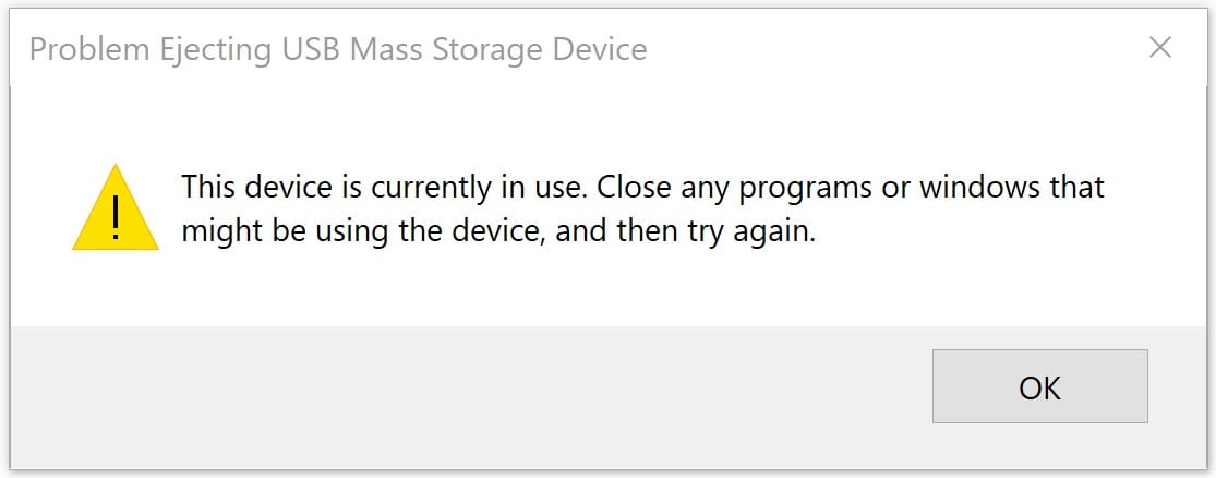 Problem Ejecting Usb Mass Storage Device Fix